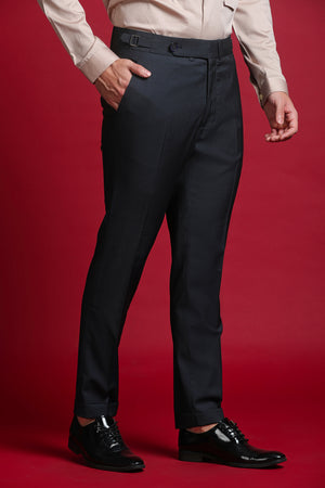 Black Terry Rayon Formal Pants